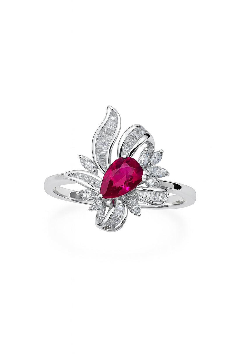 Daisy Ruby Silver Ring – Ruha Jewels